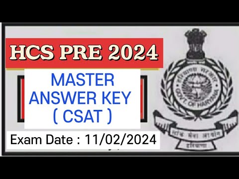 #hcs #hpsc | hcs answer key 2024 | hcs csat answer key 2024 | hcs ...