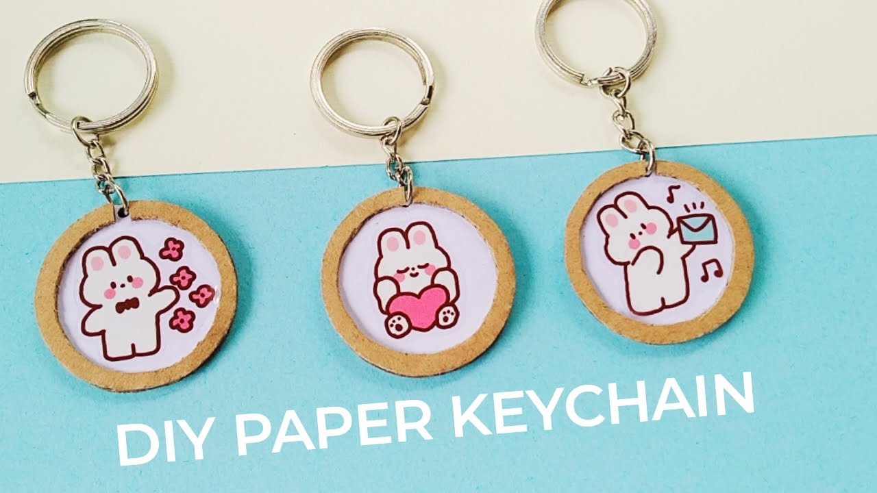 Cách làm móc khóa sticker bằng giấy đơn giản | DIY keychain | DIY paper ...