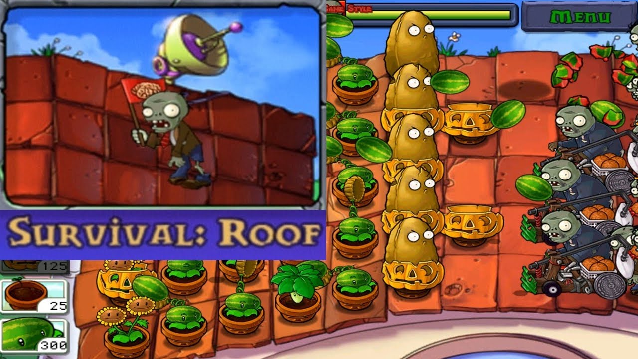 Plants vs. Zombies - Survival - Roof (Android Gameplay HD) Ep.60 - YouTube