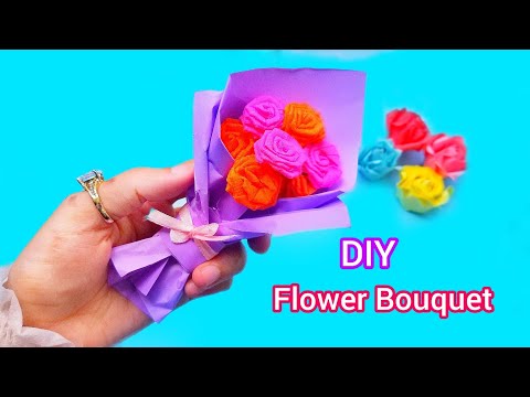 Flower Bouquet || How To Make Flower Bouquet At Home - YouTube