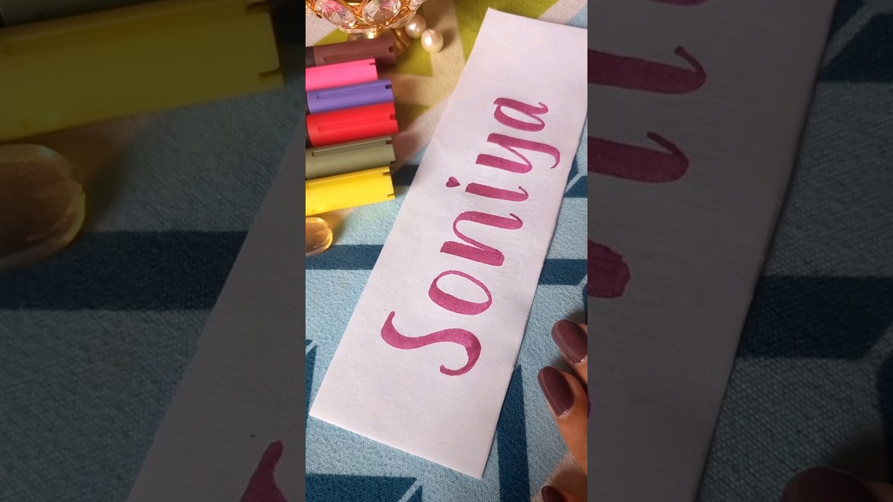 Soniya name calligraphy😍 #namecalligraphy #calligraphylettering # ...