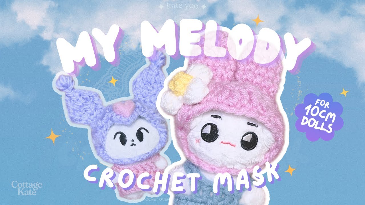 Crochet My Melody Mask 💖 10cm Doll Clothes - YouTube