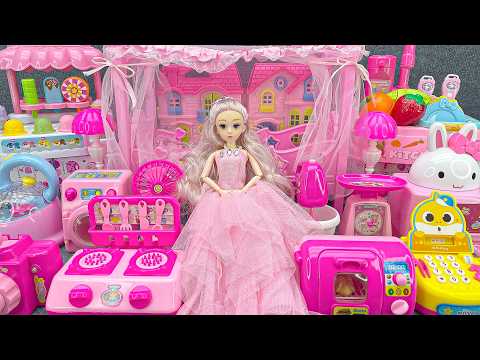 14 Minutes Satisfying with Unboxing Barbie Princess Pink Kitchen,Rock Bed Play Set Review Toys｜ASMR