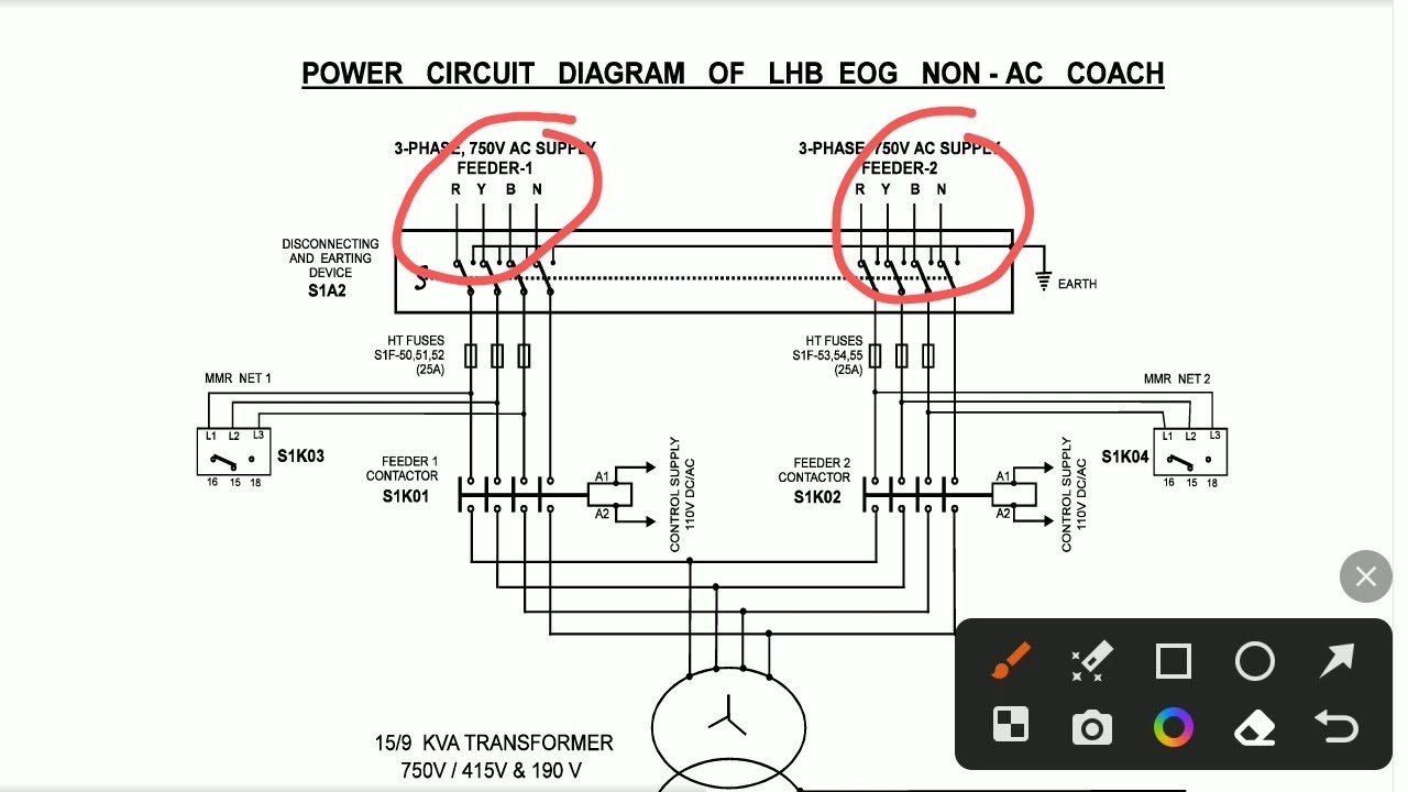 power circuit diagram of LHB coaches.wiring diagram of LHB type coaches ...