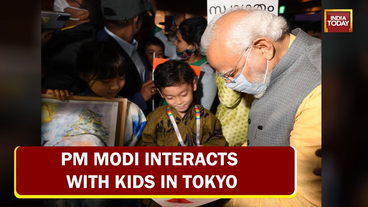 PM Modi Interacts With Kids In Tokyo, Children Share Their Excitement ...