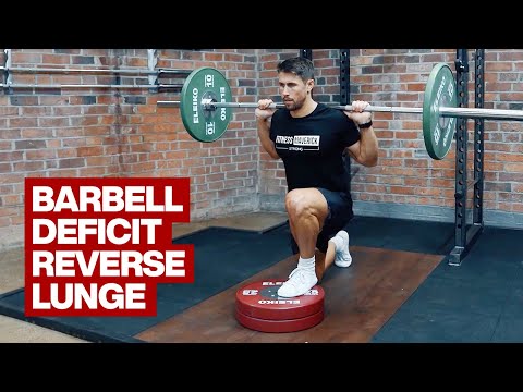Barbell Deficit Reverse Lunge - YouTube