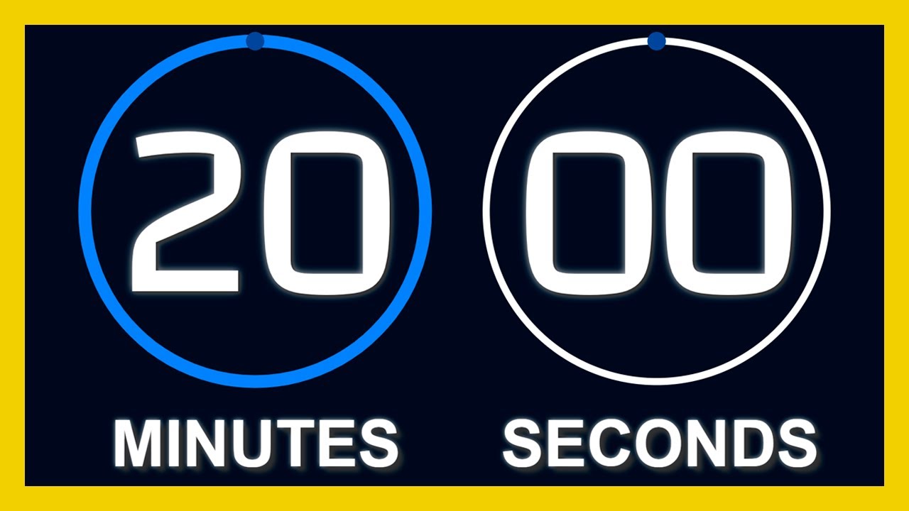 20 Minutes ⌚ Timer & ALARM ⏰ Dark blue screen - Full HD – COUNTDOWN 🚀 ⏳ ...