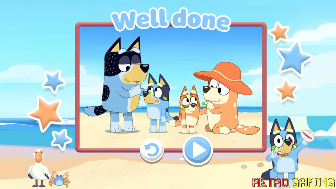 Bluey Sun Screen Jigsaw Puzzle Retro Gaming - YouTube