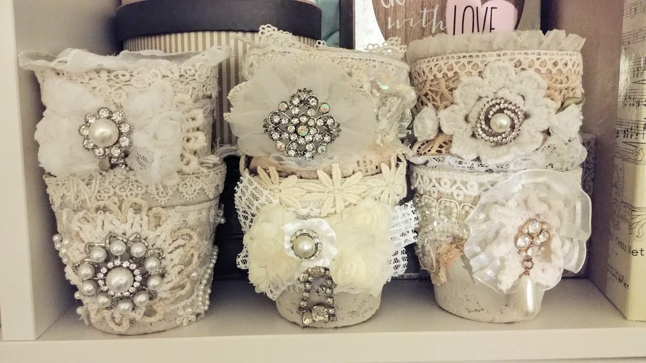 Shabby Altered Peat Pots - YouTube