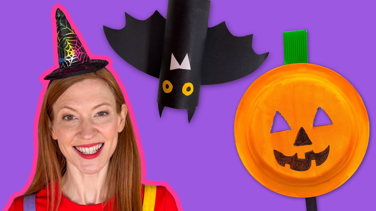 🎃 Halloween Arts & Crafts for Kids | Ghost, Pumpkin & Bat | Dizzy Izzy ...