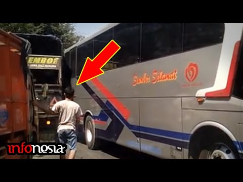 GAK ADA KAPOKNYA! Inilah Aksi BUS dan TRUK Yang Berujung Perselisihan Di Jalan