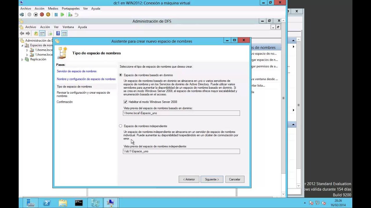 Espacios de nombres DFS - YouTube