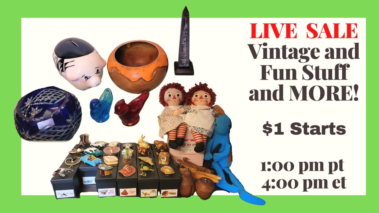 Vintage Fun Stuff and More LIVE Sale - YouTube
