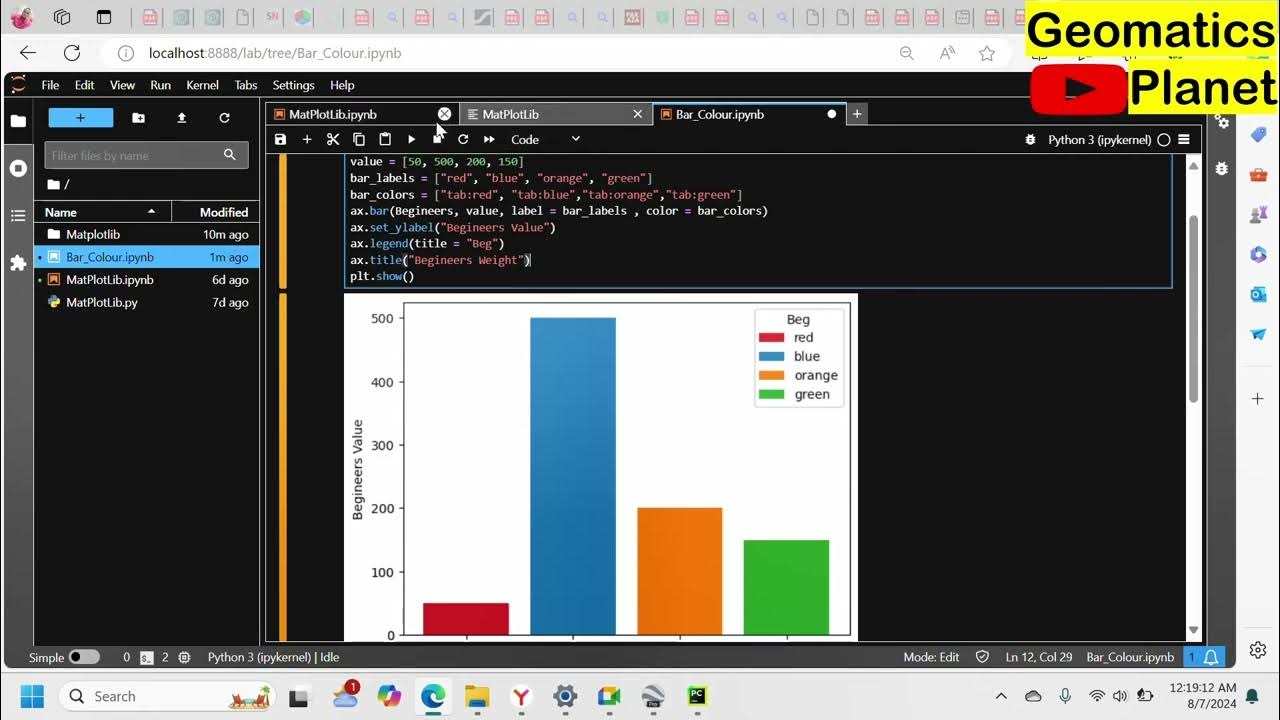Controlling Bar Color and Legend Entries in Matplotlib - YouTube