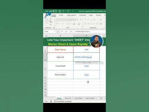 Excel Superpower: Link Sheets & Open Like Lightning 😮 Excel For Fresher ...