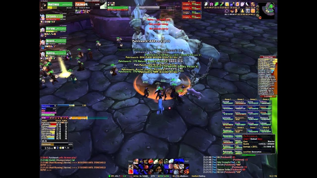 Patchwerk - Original Naxxramas - Rogue PoV - World of Warcraft - YouTube