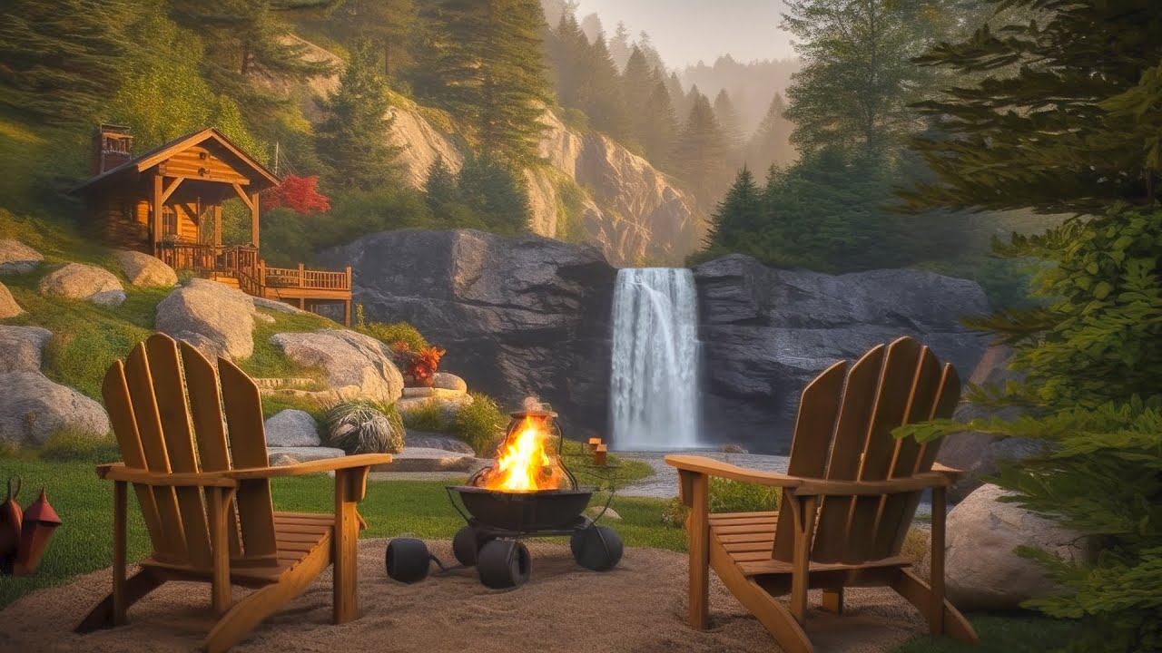 Spring Ambience | Cozy Porch Ambience with Relaxing Fireplace | Nature ...