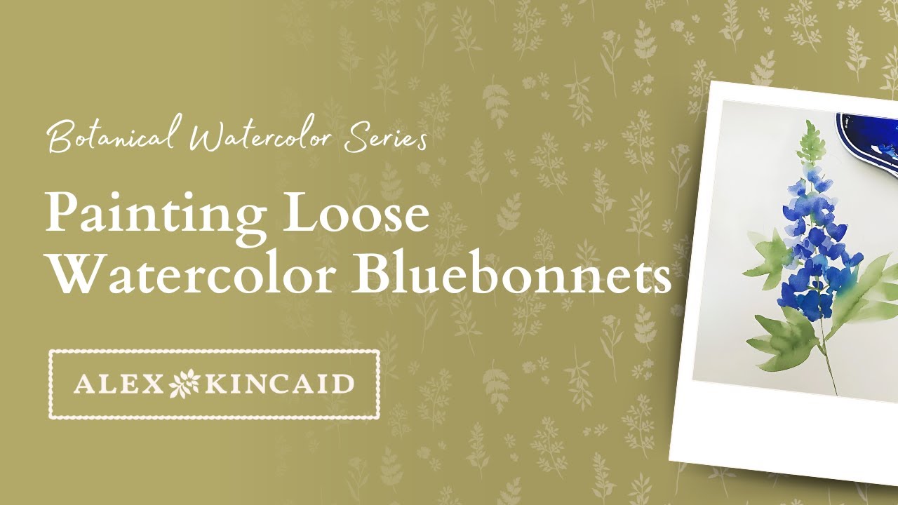 Step By Step Watercolor Tutorials Day 5 Bluebonnet - YouTube