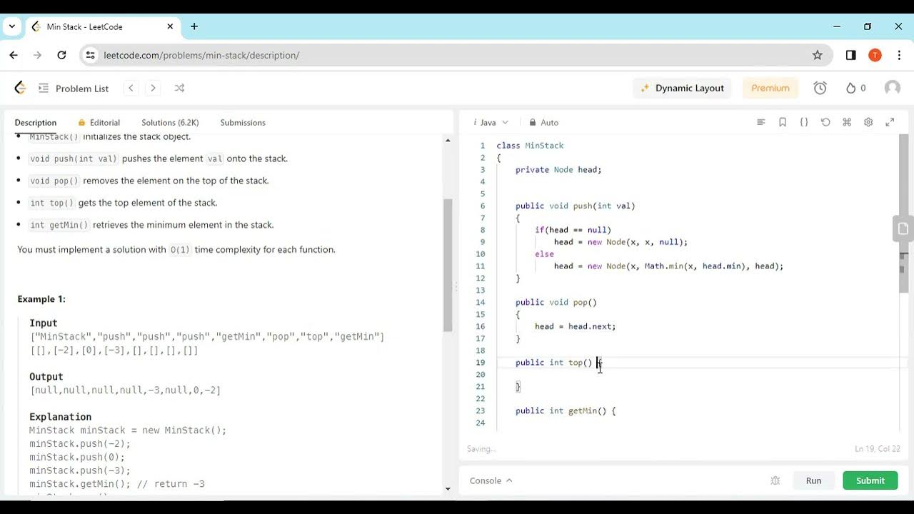 155 Min Stack Leetcode Stack Dsa Youtube