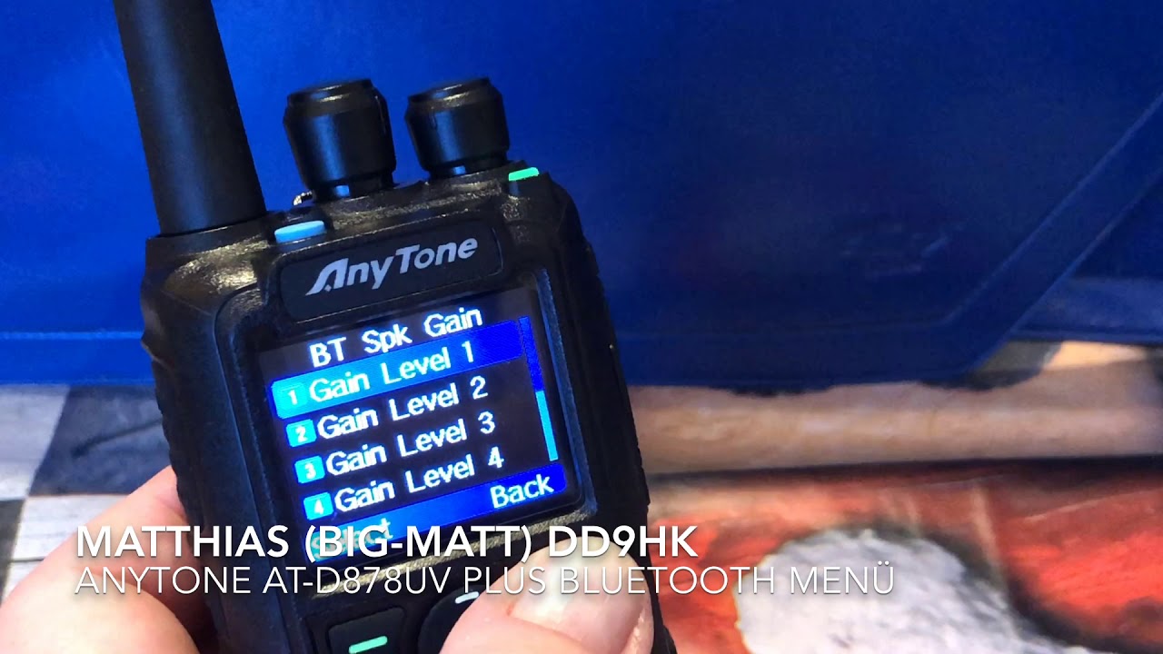 Anytone AT-D878UV Plus Bluetooth Menü - YouTube