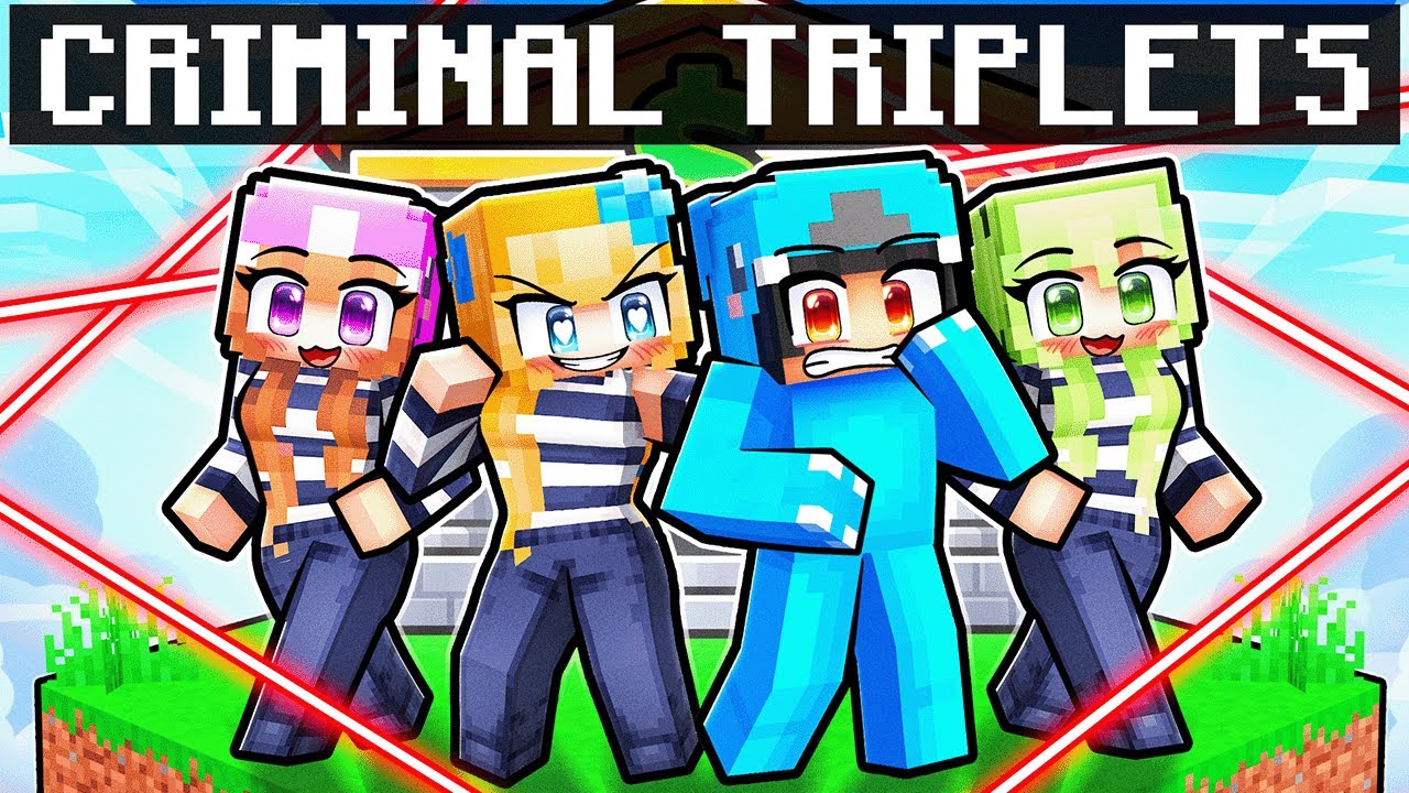 Surviving CRIMINAL TRIPLET SISTERS in Minecraft! - YouTube
