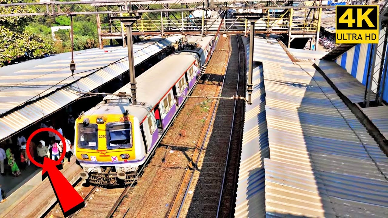 Local Train 4K View From Foot Over Bridge - Shahad Thane Maharashtra ...