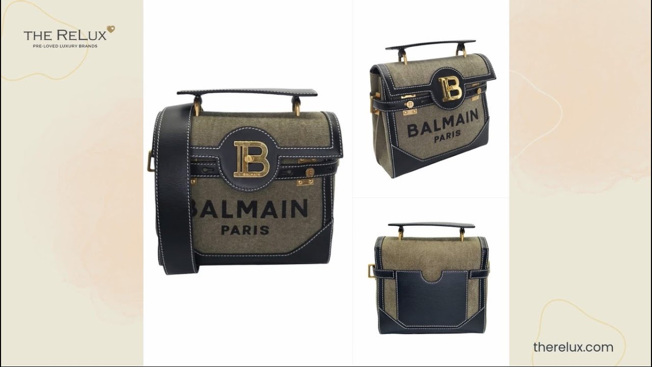 Balmain B Buzz 23 Top Handle Bag with Crossbody Strap | The Relux - YouTube