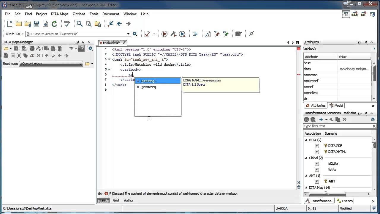 Strict sequence of introductory elements in a DITA task - YouTube