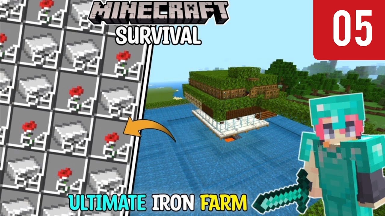 Minecraft Survival Series and I make a iron farm | Minecraft Series Ep ...