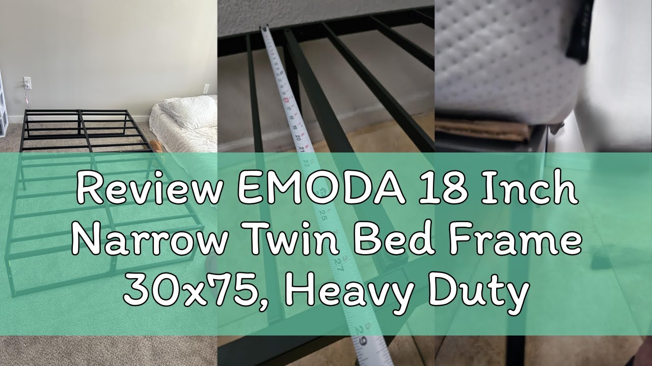 Review EMODA 18 Inch Narrow Twin Bed Frame 30x75, Heavy Duty Metal ...
