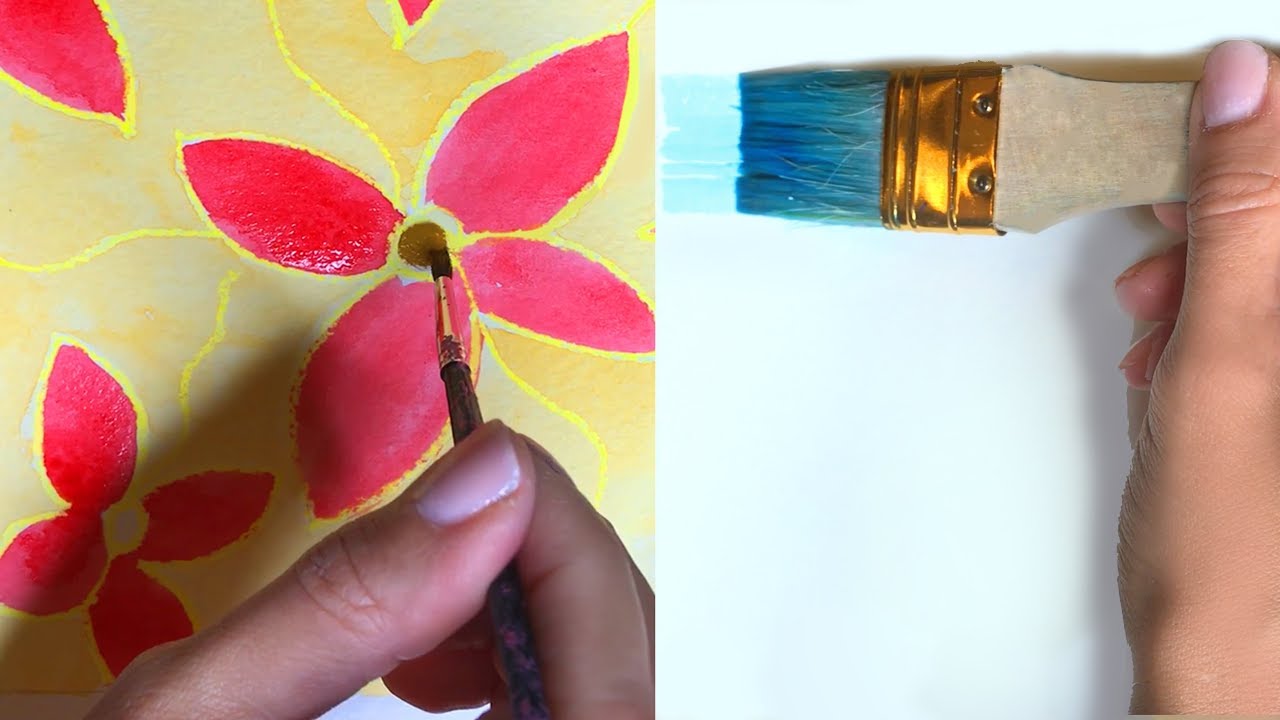 4 watercolor painting techniques for beginners - Easy - YouTube