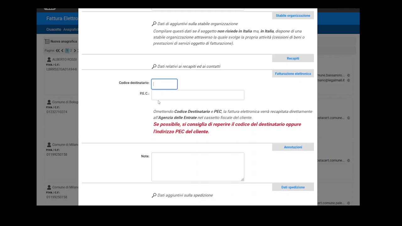 Registrazione di una anagrafica - YouTube
