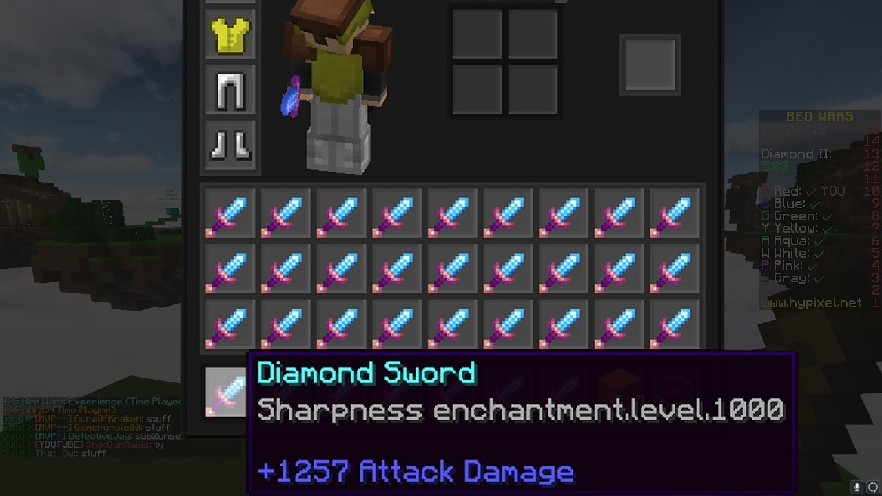 So an Admin gave me Sharpness 1000 in Bedwars... - YouTube