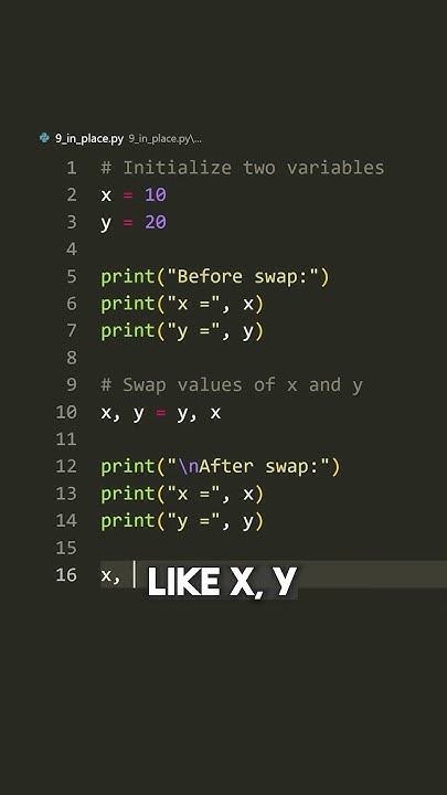 How to swap variables in Python - YouTube