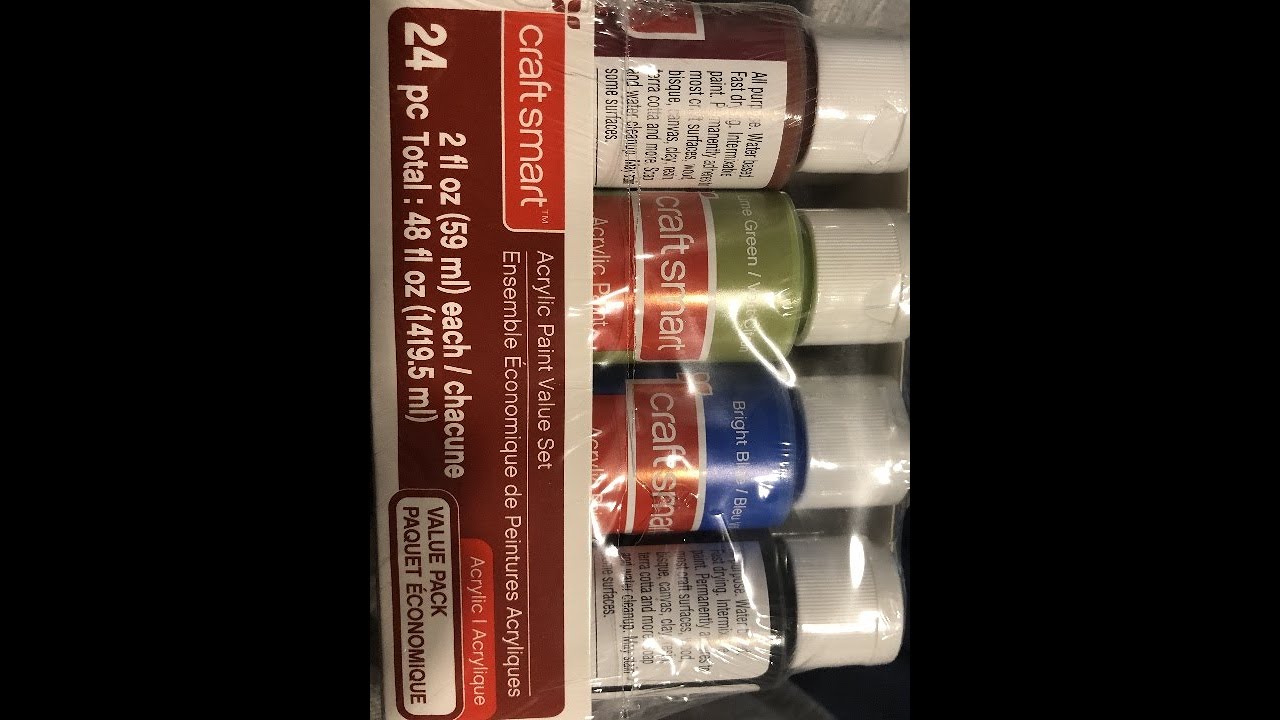 Craft Smart Acrylic Paint 24PACK Value Set Amazon Review - YouTube