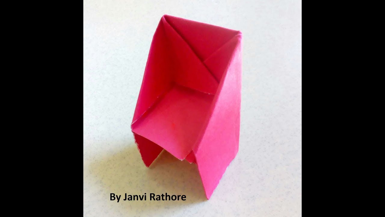 How to make an origami chair step by step. - YouTube