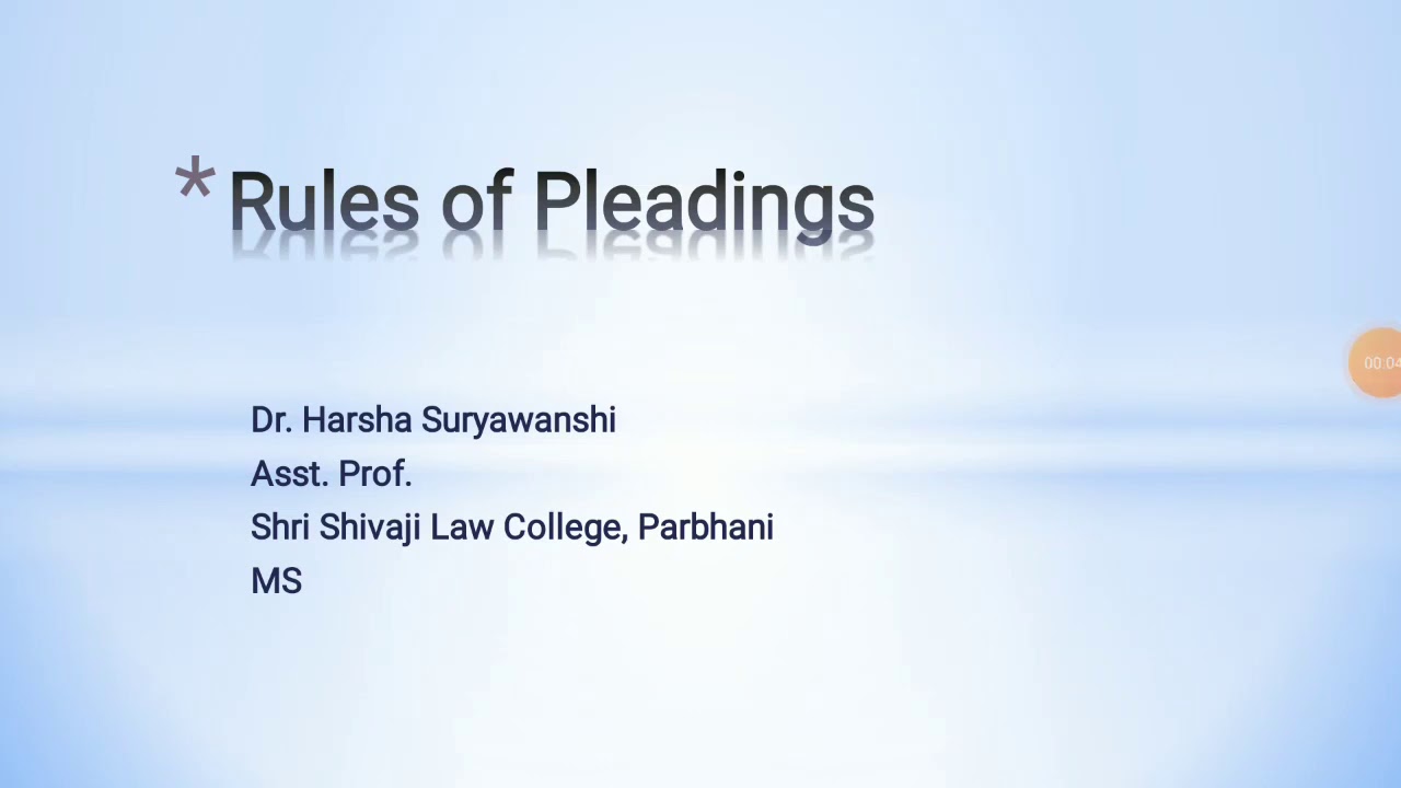Fundamental principles of pleading CPC - YouTube