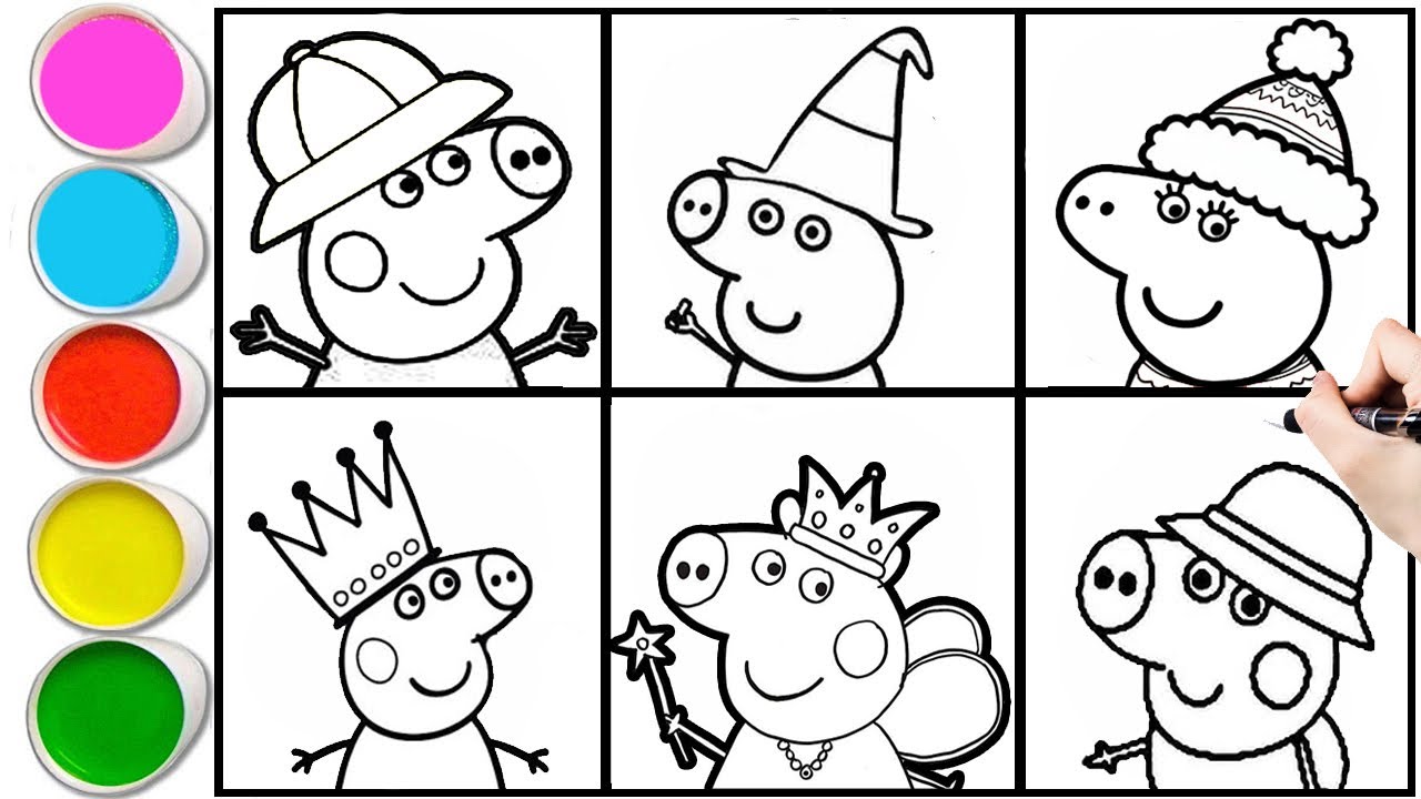 Peppa Pig Drawing || How to Draw Peppa Pig || Drawing and Coloring ...