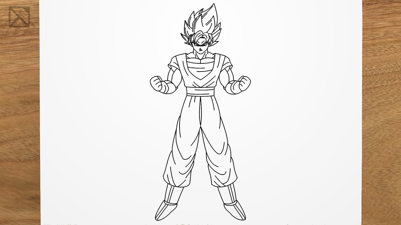 How to draw Goku Super Saiyan Blue (Dragon Ball) full body *Sketch ...