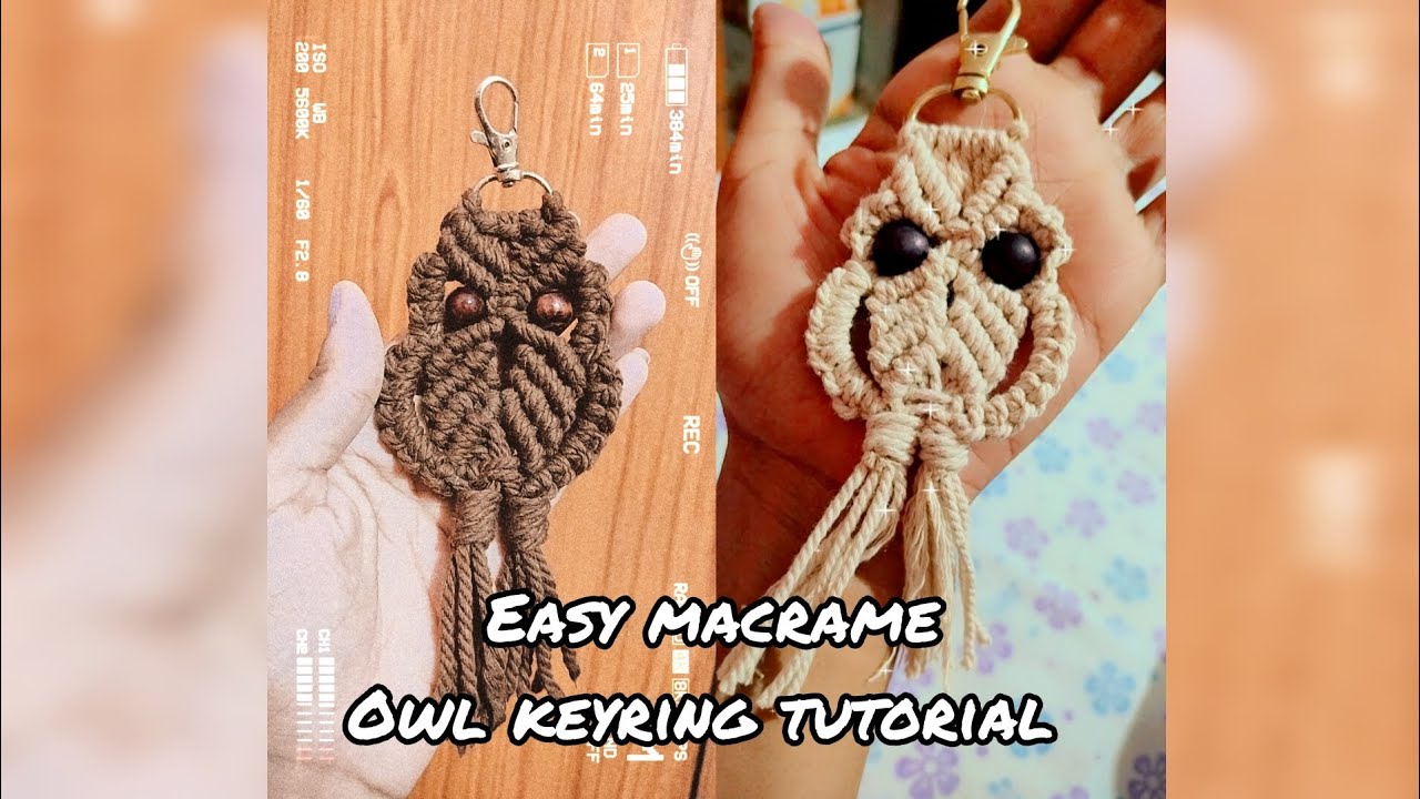 EASY MACRAME OWL KEYRING TUTORIAL | macrame owl - YouTube