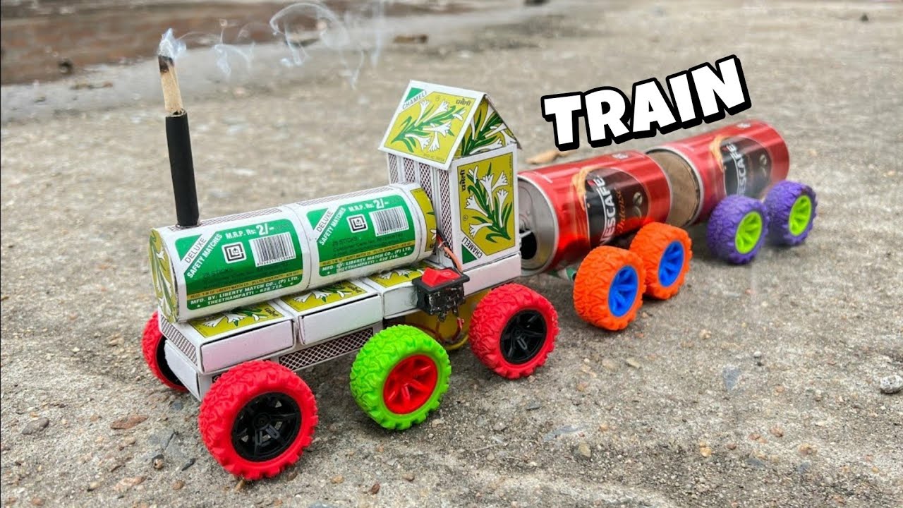 How To Make A Toy Train At Home | Matchbox Train Making - YouTube