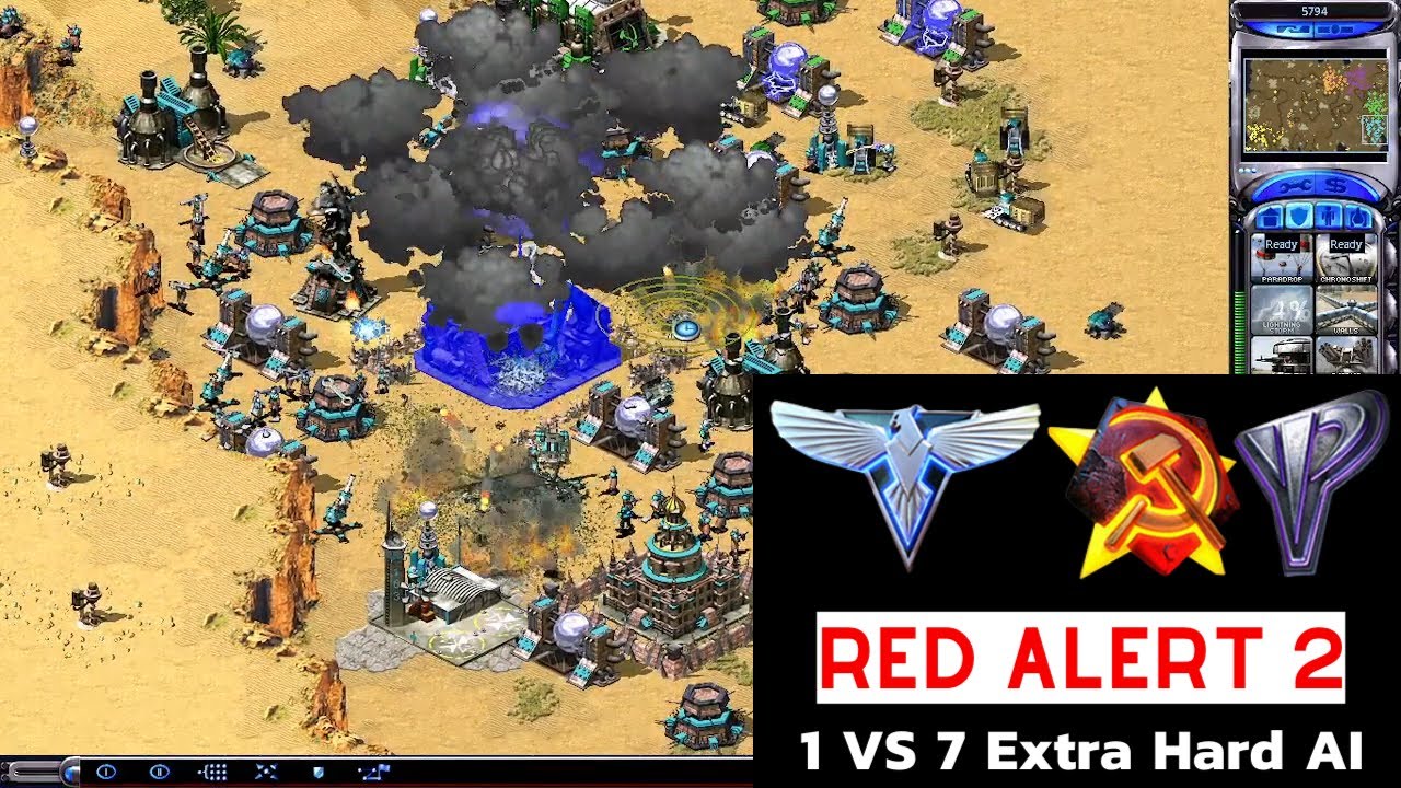Red Alert 2 Yuri's Revenge | 7 Iraq vs 1 Korea | 🌿Onevsal05 map - YouTube