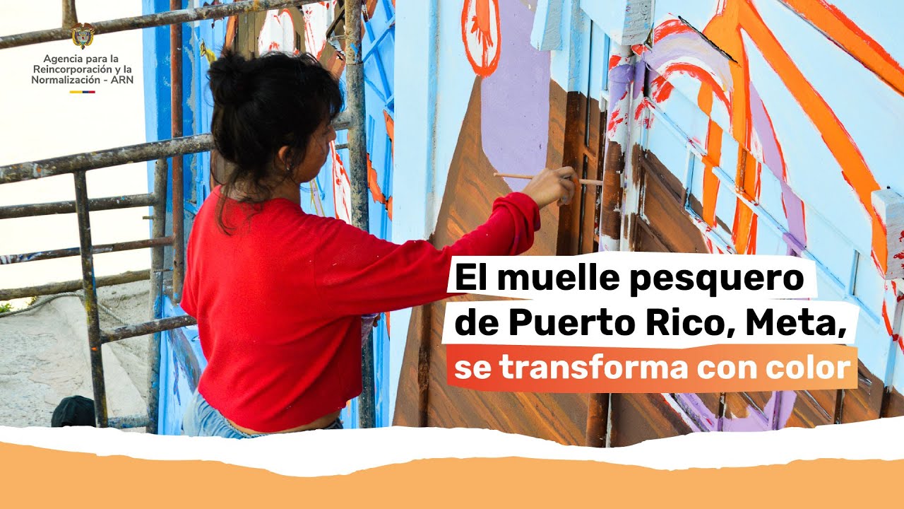 🌈 El muelle pesquero de Puerto Rico, Meta, se transforma con color ...