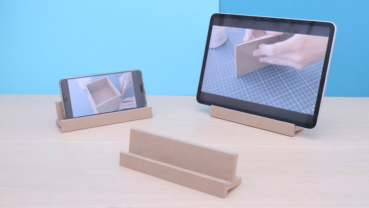 [Cardboard Crafts] A phone stand from a single piece of cardboard # ...