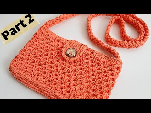 Crochet bag step by step tutorial (PART2) - YouTube
