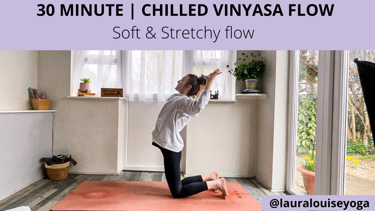 20 Minute Mellow Vinyasa Flow | Soft and Stretchy Yoga Flow ...