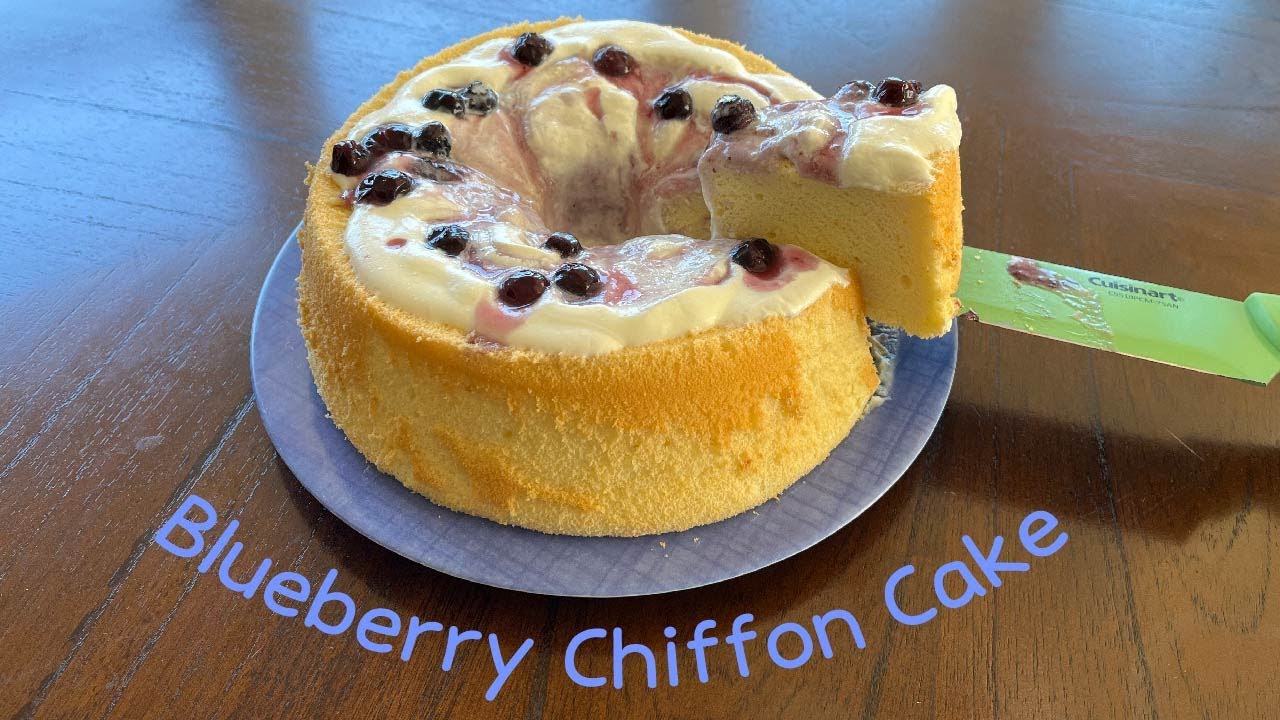 Blueberry Chiffon Cake recipe - YouTube