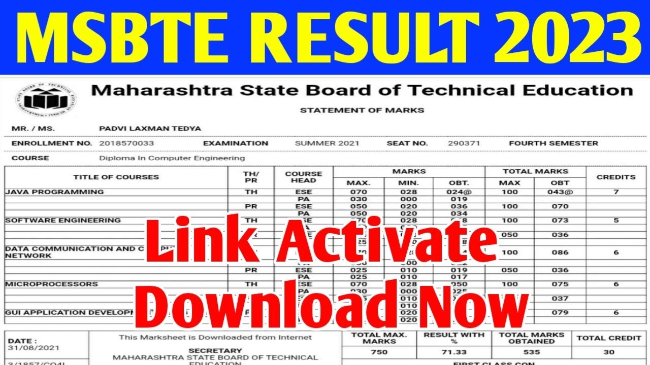 MSBTE Result Summer 2023 | MSBTE 2023 Result Date | how to check - YouTube