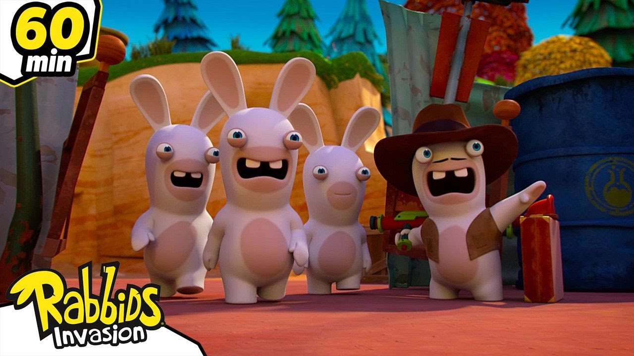 Rabbids contra los dinosaurios |Compilación 1h| Rabbids La Invasión ...