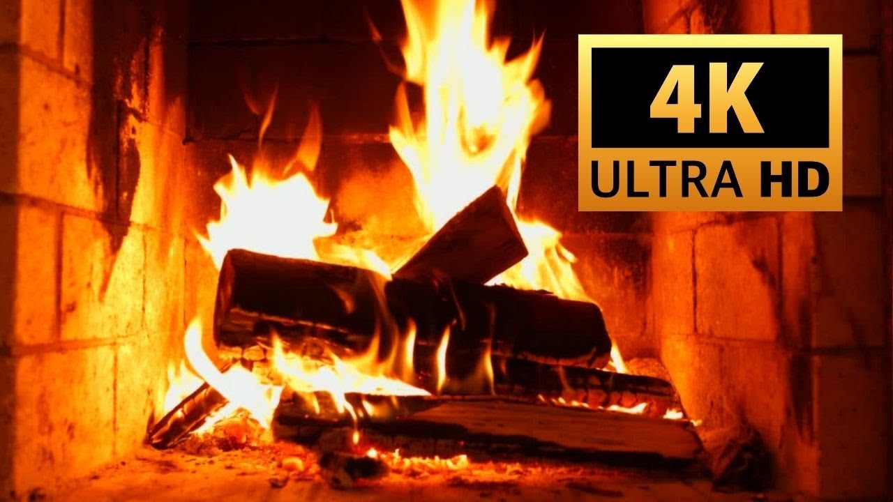 🔥Cozy Fireplace 4K (12 HOURS) Fireplace 4K with Crackling Fire Sounds ...